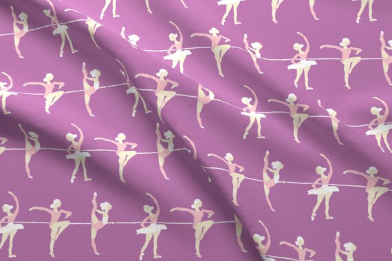 Purple Ballerina Fabric Retro Style Ballet Class In Lilac By | Etsy