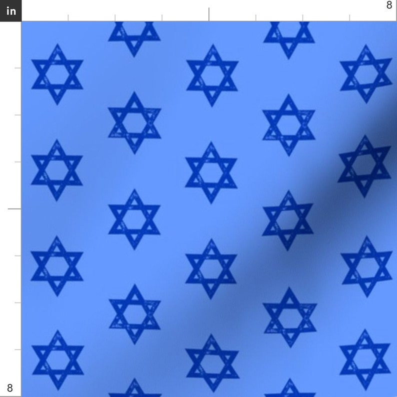 Hanukkah Star of David Fabric Star of David Blue on Blue - Etsy