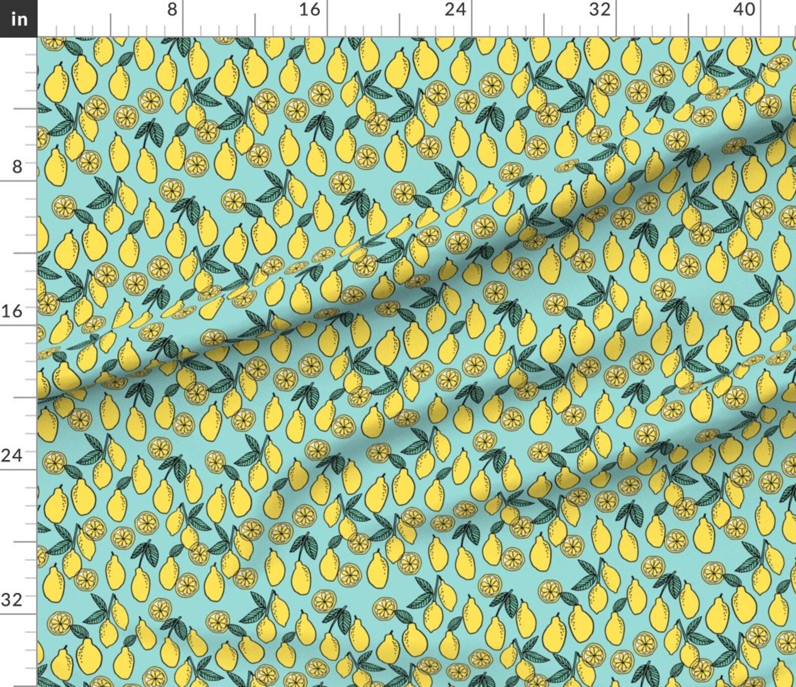 Citrus Fabric Lemon / Summer Fruit Citrus Food Fruits Custom | Etsy