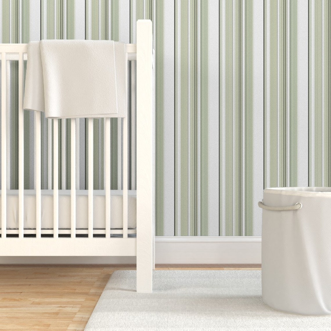 Striped Wallpaper Lofty Linen Lines by Kristopherk Gray - Etsy