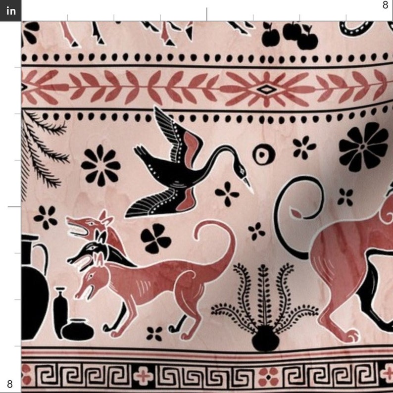 Greek Art Fabric Greek Mythical Beasts by Melaniegowprint | Etsy UK