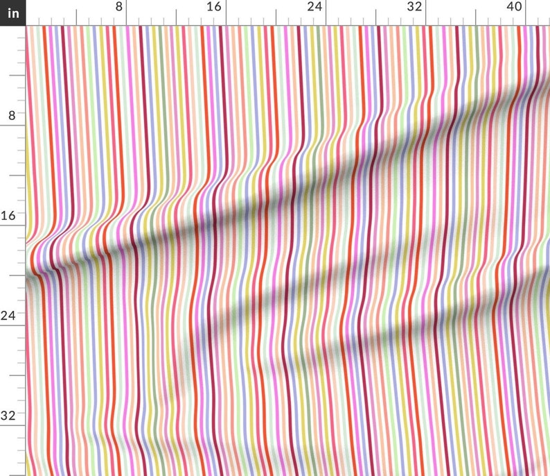 Rainbow Stripe Fabric Perfectly Pinstripe in 'spring - Etsy