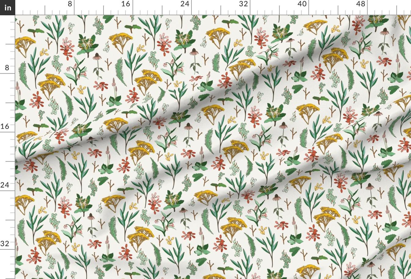 Modern Botanical Home Decor Fabric- Herbal Study Light by Holli ...