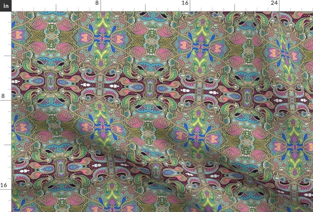 Mushroom Fabric - Psychedelic Trippy Acid Trip Kaleidoscope Colorful ...