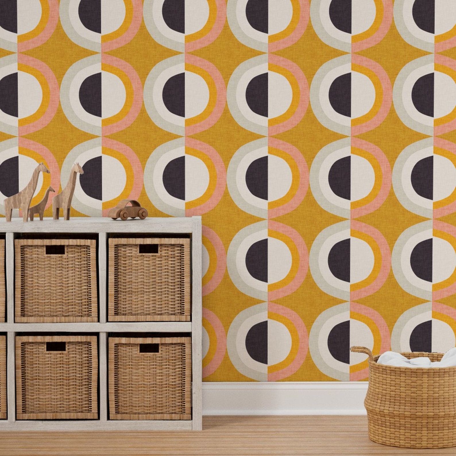Mid Century Modern Wallpaper New Mid Mod Yellow by - Etsy