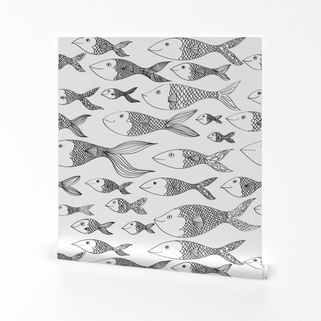 Doodle Fish Wallpaper doodle Fish in Black and White by Natalievmason ...