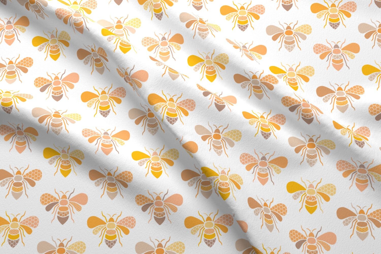 Bee Fabric Bees By Heleenvanbuul Modern Bumble Bee Honey | Etsy