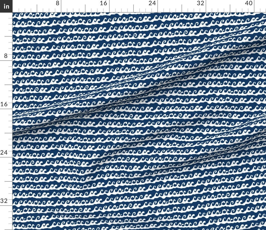Waves Fabric Waves Summer Ocean Nautical Nursery Kids White - Etsy