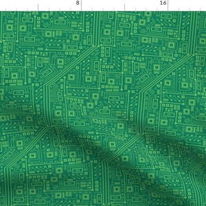 Computer Fabric Robot Circuit Board Green by Robyriker Computer ...