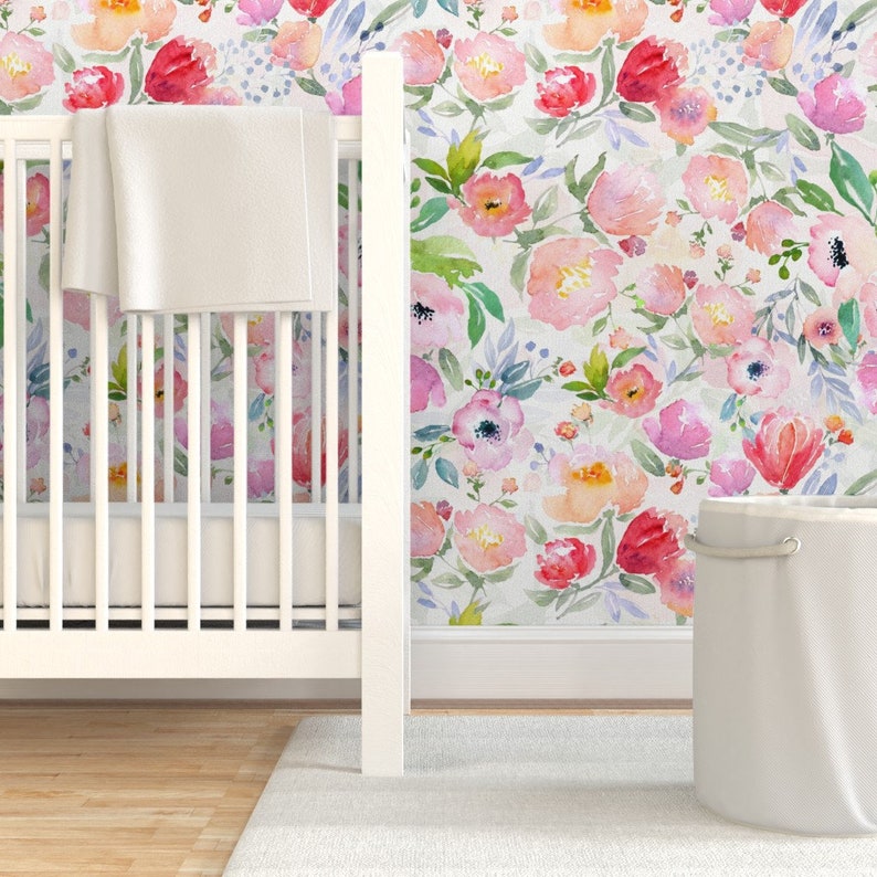 Summer Wallpaper Watercolor-floral-pattern by Innaogando - Etsy