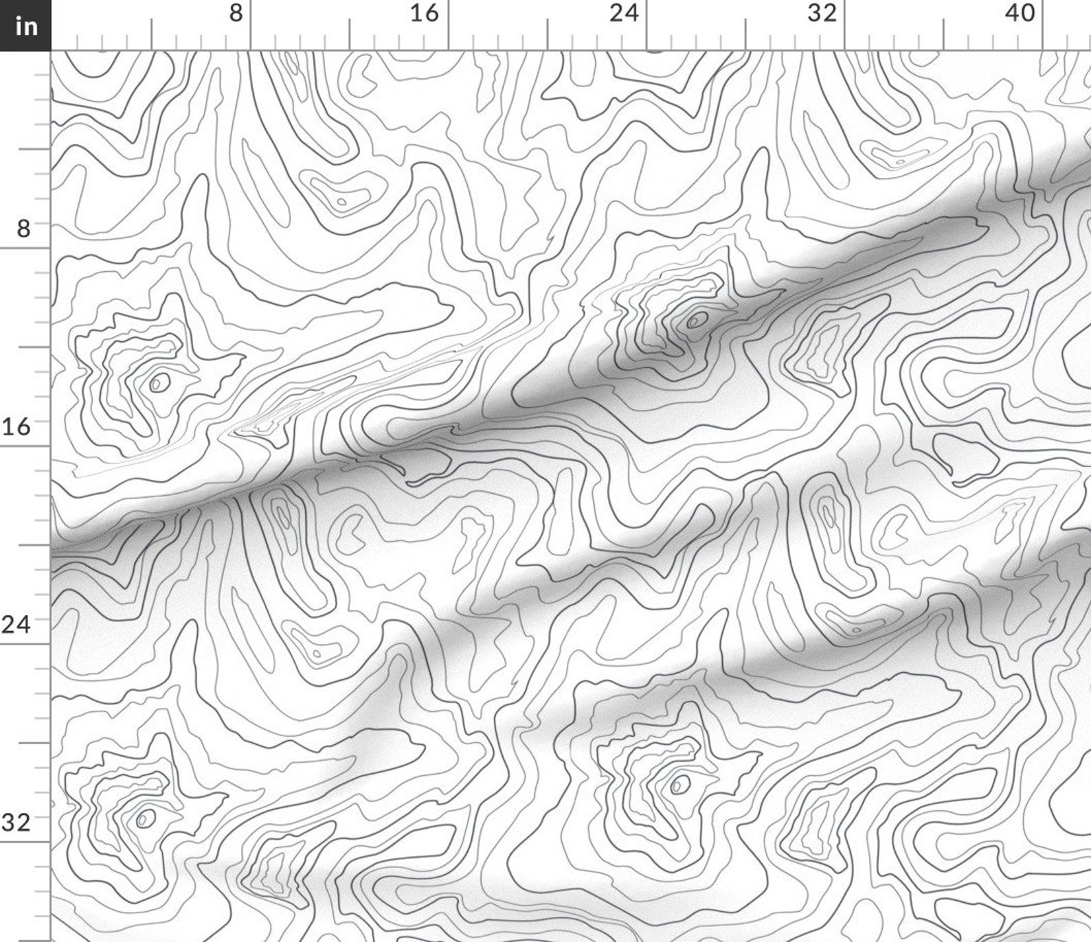 Geographic Topographic Map Black Fabric Map to Success by - Etsy