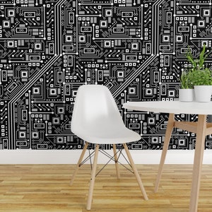Robot Wallpaper Robot Circuit Board black and White by Robyriker Custom ...