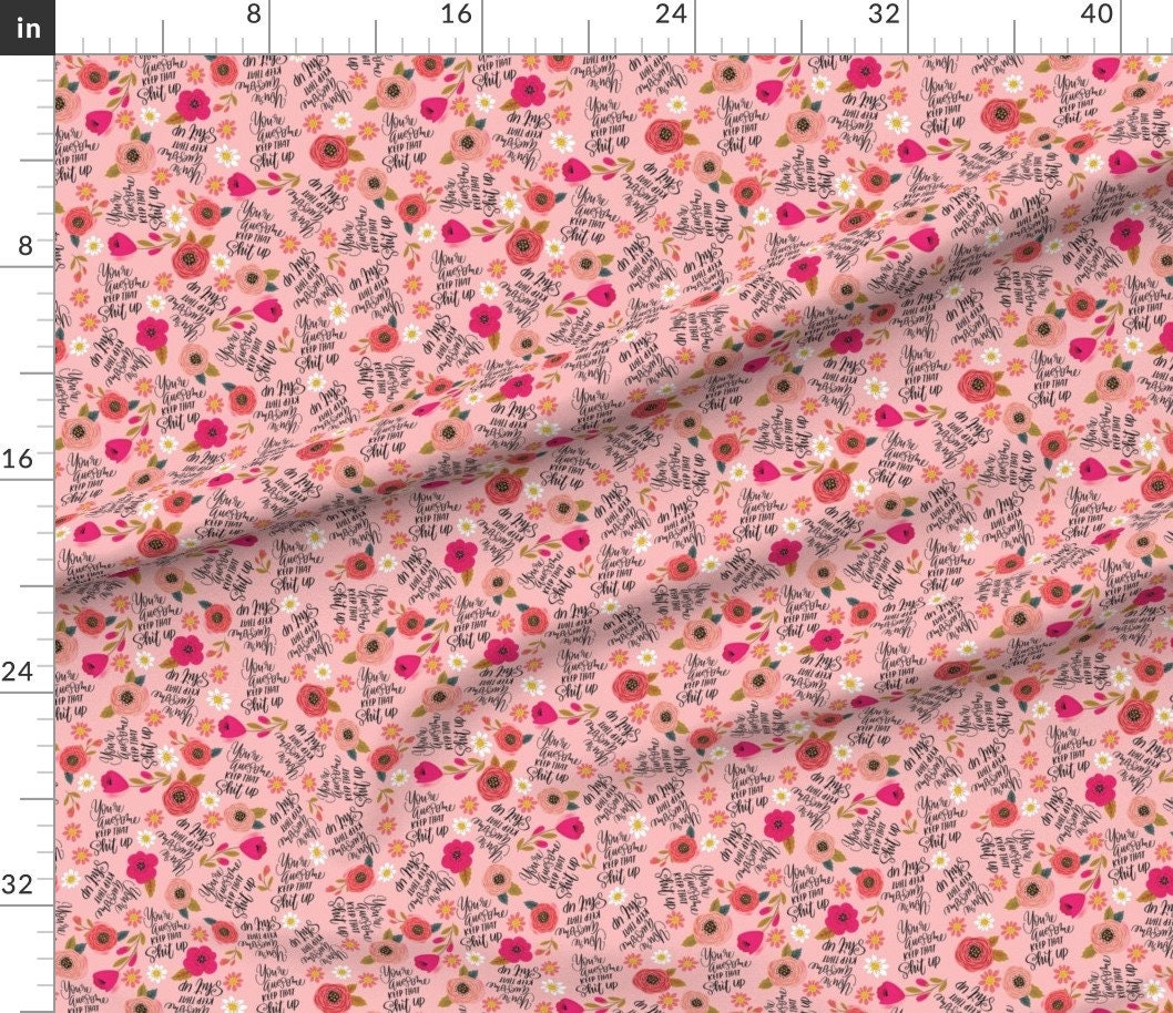 Swear Words Fabric Swearsmallyou're Awesome Keep That - Etsy