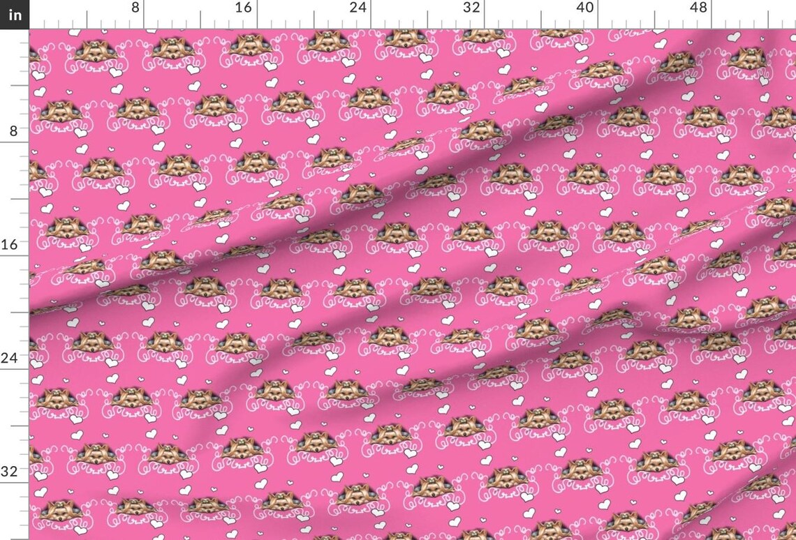 Yorkie Fabric - Yorkie Piccolo Pink by Catialee - Yorkshire Terrier Dog ...