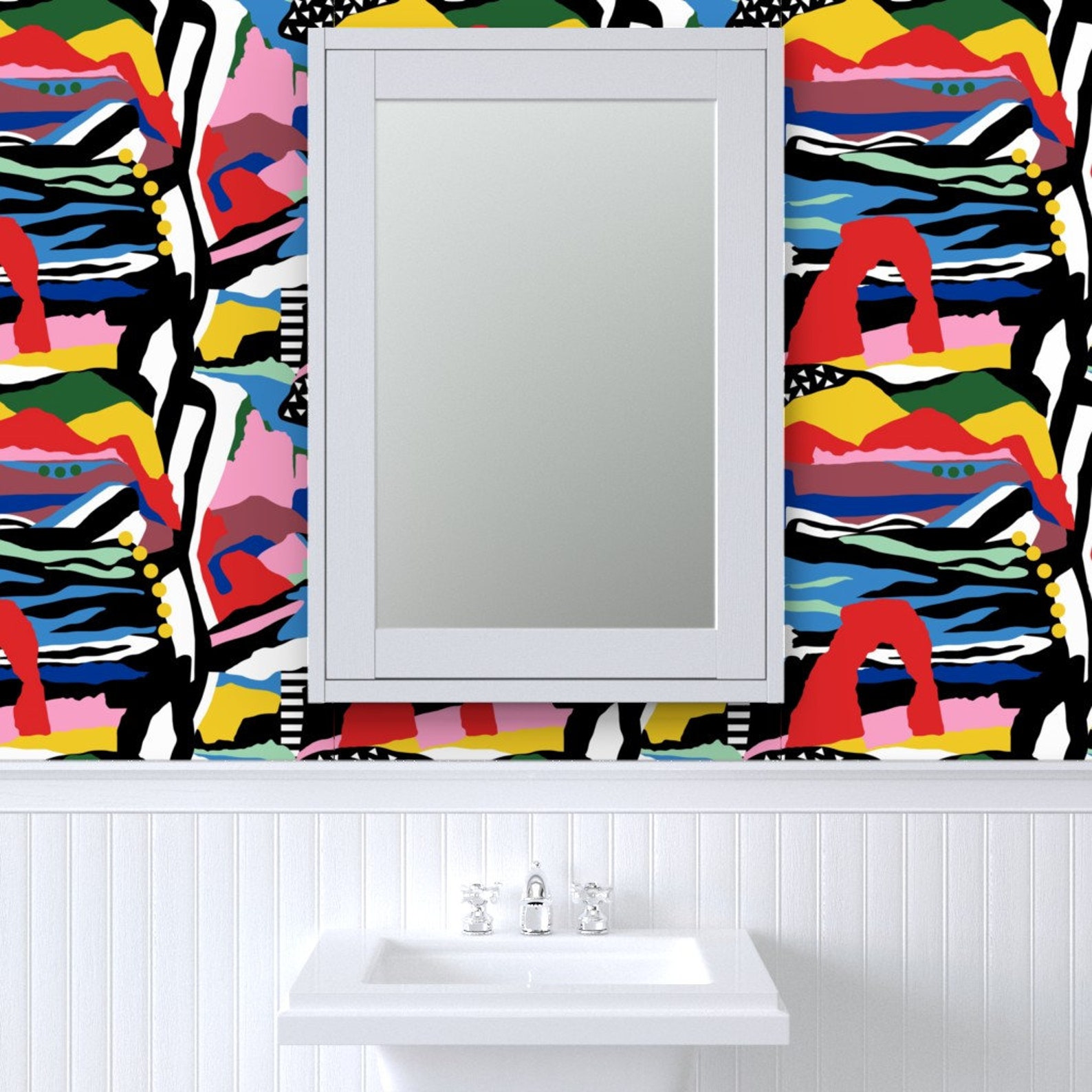 Postmodern Wallpaper Abstract Landscape by - Etsy