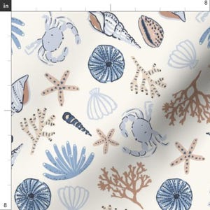 Coastal Seashell Apparel Fabric - Rock Pool by Hufton_studio - Soft ...