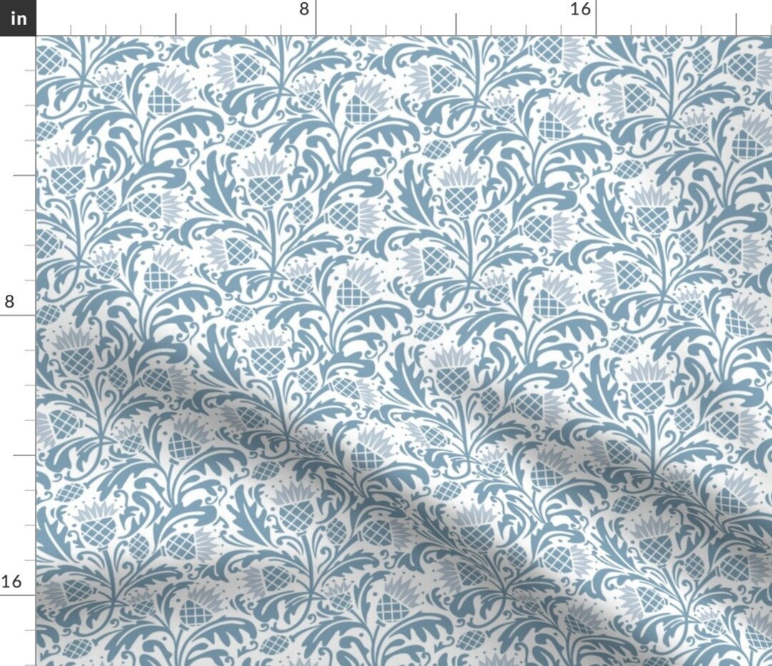 Thistle Fabric Thistle in Cornflower by Cindylindgren Blue ...