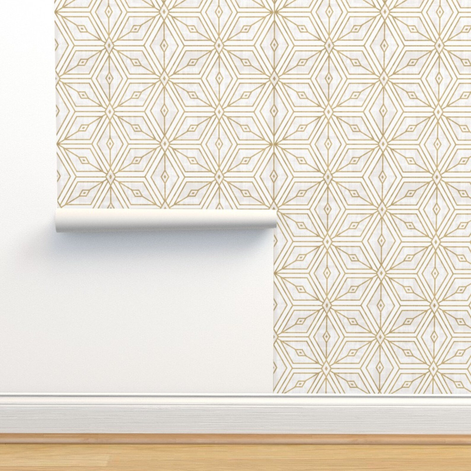 Geometric Star Wallpaper Mod Star White Gold by Crystal - Etsy