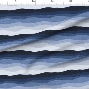 Blue Waves Fabric Stitched Waves by Writtenbykristen Blue Ombre Ocean ...