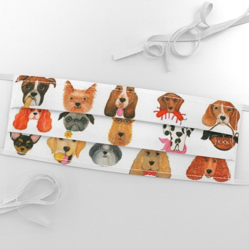 Dog Breeds Fabric 25 Dog Breeds by Littleislandcompany | Etsy