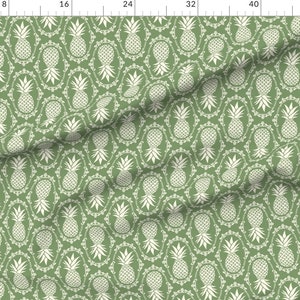 Fruit Damask Upholstery Fabric Pineapple by Kristeninstitches Kelly ...