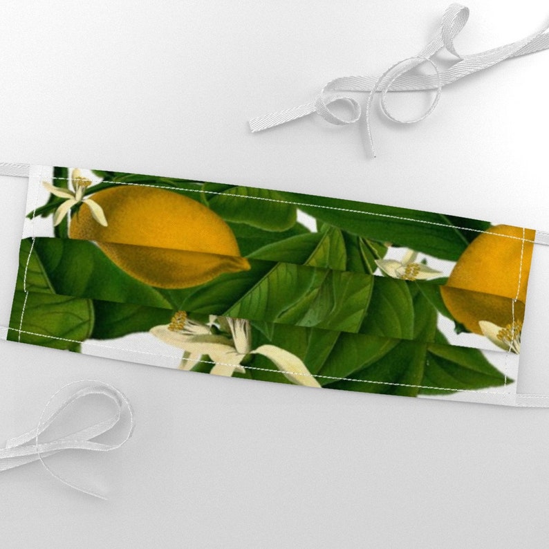 Lemon Fabric Lemon Botanical by Peacoquettedesigns Lemon | Etsy