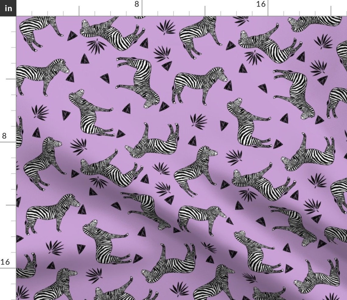 Zebra Fabric Zebra // Purple Kids Safari Animal Africa by - Etsy