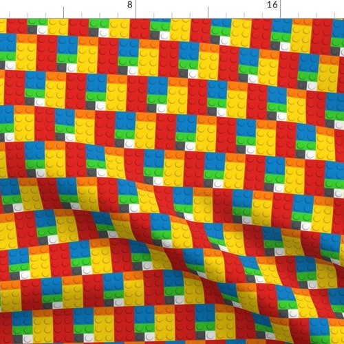 Rainbow Blocks Fabric Building Bricks Fabric Medium by - Etsy
