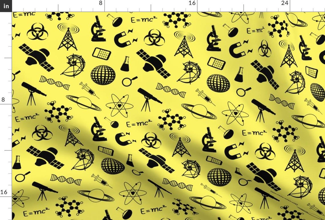 Math and Science Fabric - Science Space Biology Physics Mathematics ...