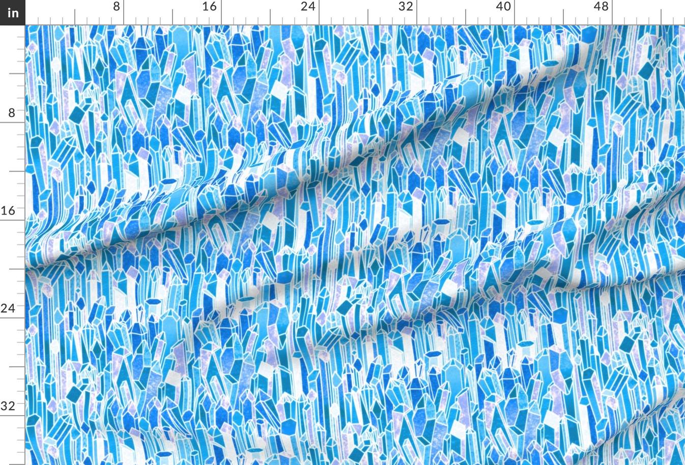Blue Crystals Fabric - Crystals 3 by Jadegordon - Blue Crystal Gems ...
