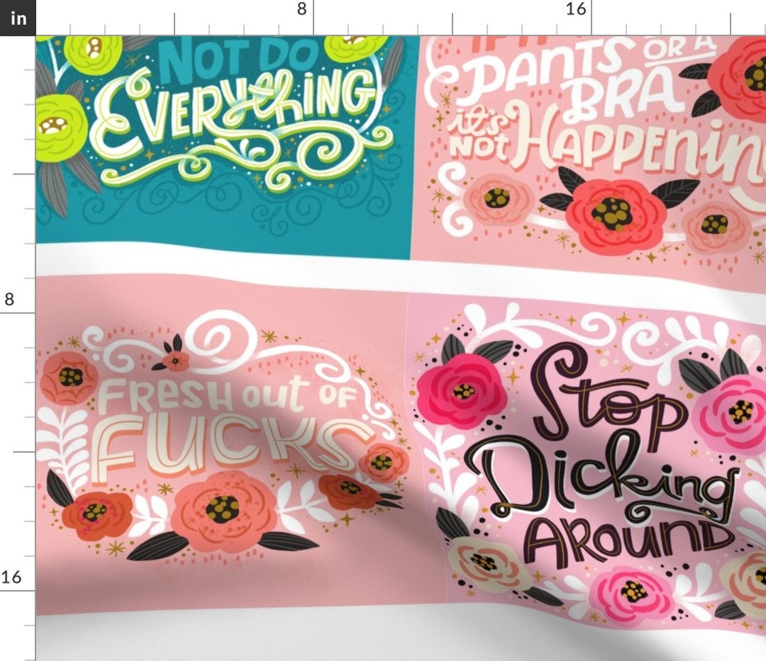 Swear Word Rainbow Caligraphyfabric One Yard O' Swears by ...