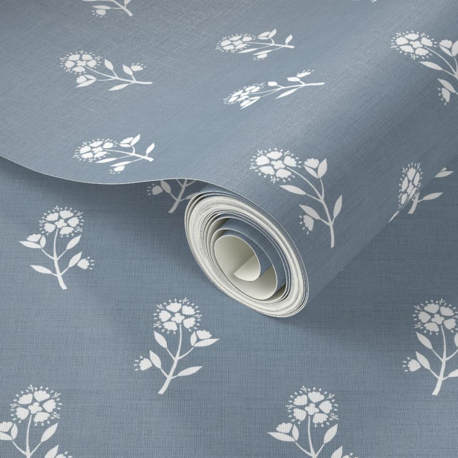 Cottagecore Floral Removable Peel and Stick Wallpaper - Blue Grey ...