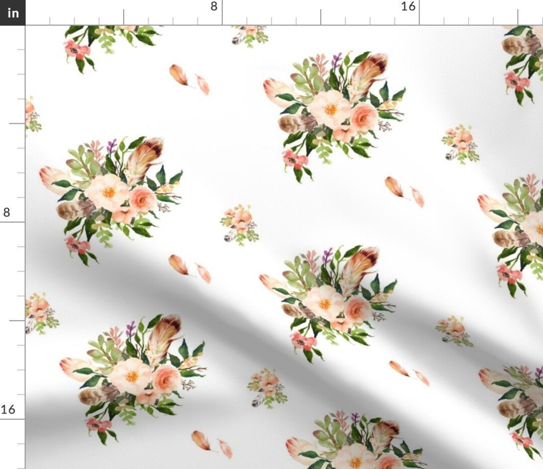 Peach Floral Fabric Peach Headdress Florals by Shopcabin - Etsy