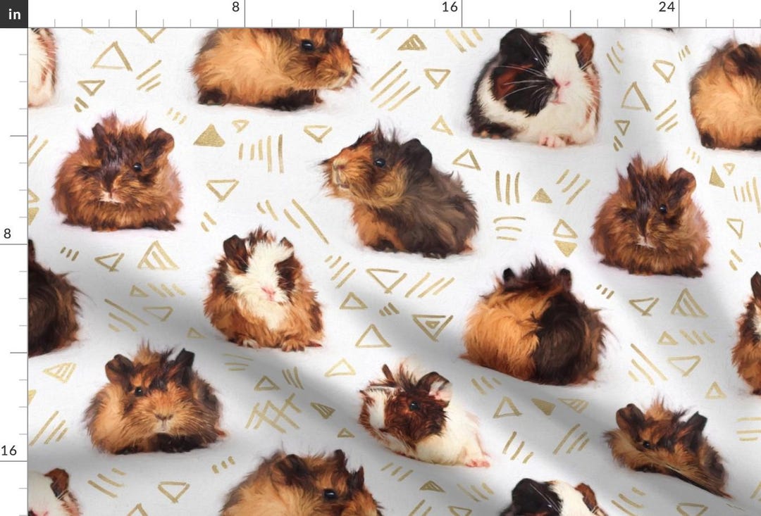 Guinea Pigs and Lines Fabric - the Essential Guinea Pig by Micklyn ...