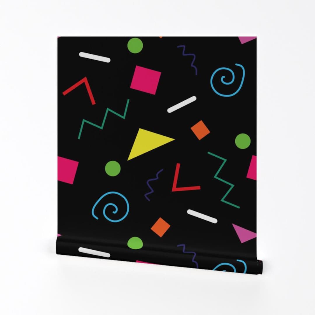 90s Removable Peel and Stick Wallpaper - Shapes 80s Geometric Triangles ...