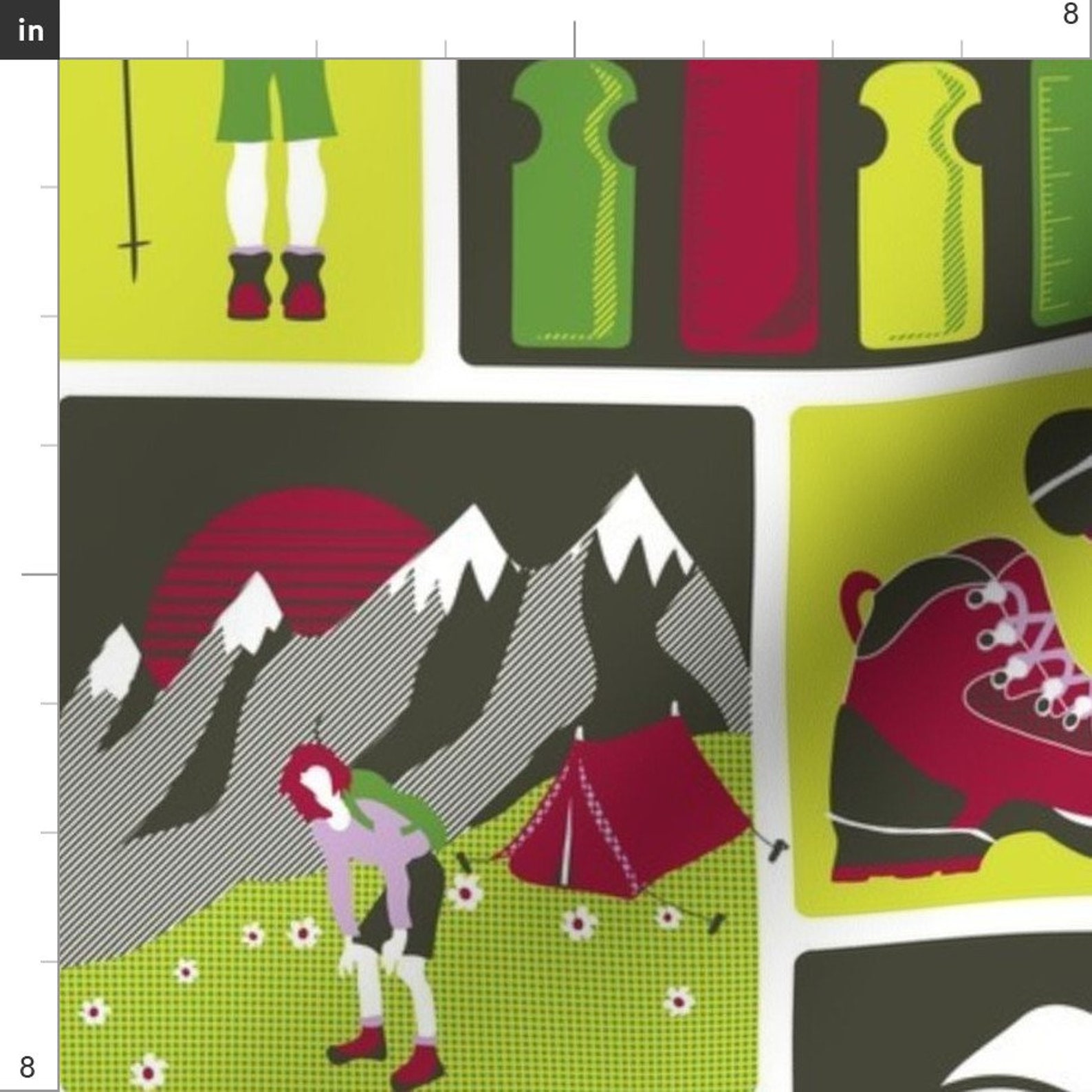 Hiking and Camping Fabric Just Around the Corner by Ebygomm - Etsy