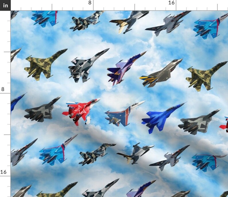 Airplane Fabric Fighter Jet Above by Axeleon Plane Flight | Etsy