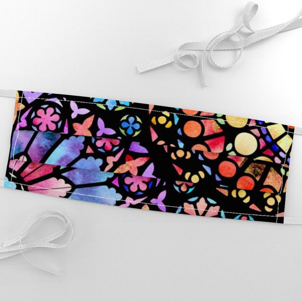 Stained Glass Fabric Painted Rose Windows multicolored | Etsy