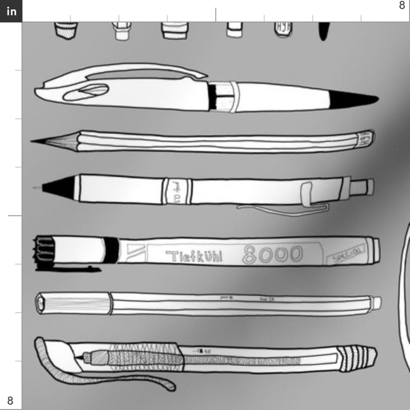 Artsy Pens Fabric Weapons of Mass Creation grey by - Etsy