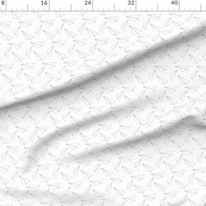 Paper Plane Fabric - White Paper Plane - by Elvelyckan- Airplane Fly ...