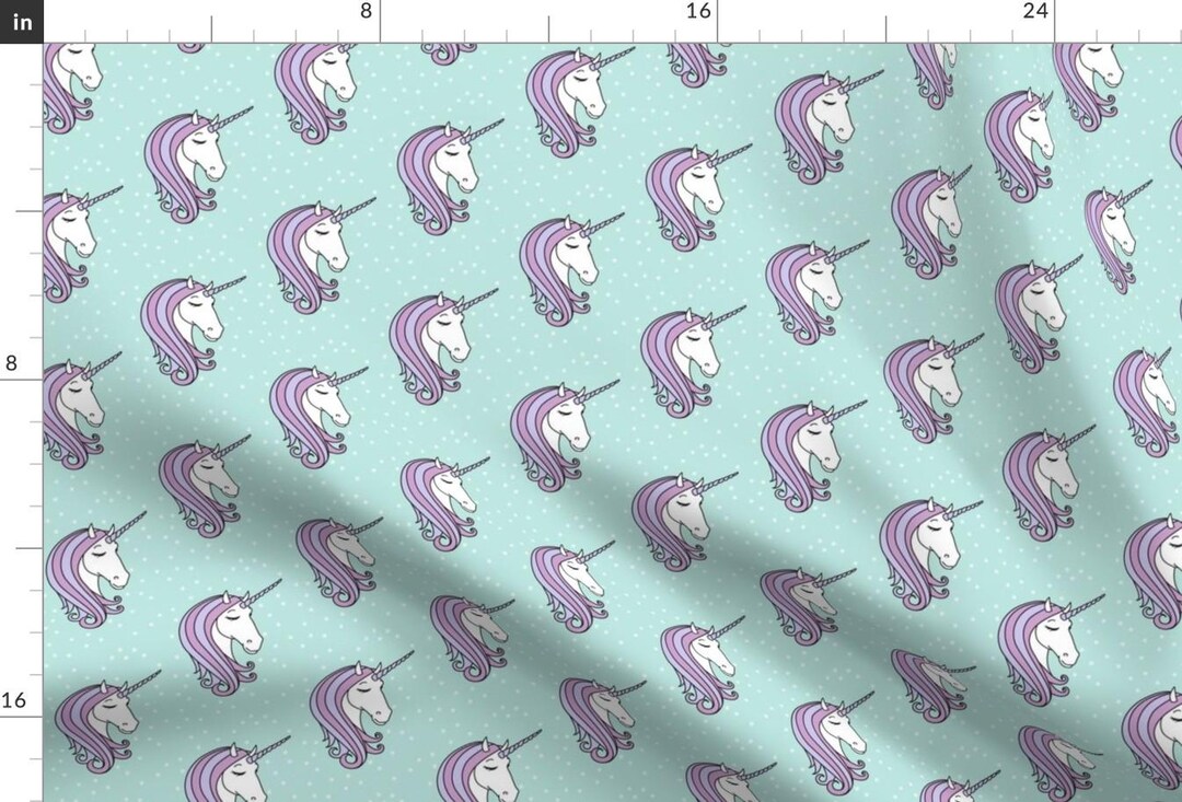Purple Unicorn Fabric - Unicorns || Purple on Blue by Littlearrowdesign ...