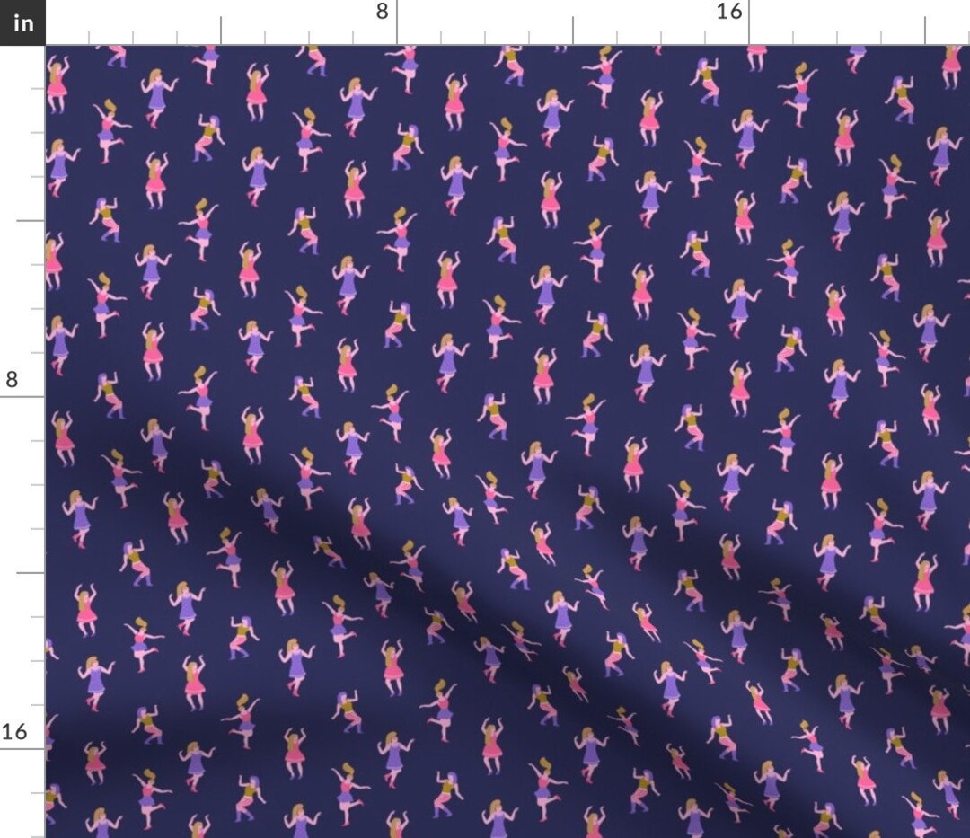 Dancing Gals Fabric Dancing Girls by Alenkakarabanova Retro Dance Home ...