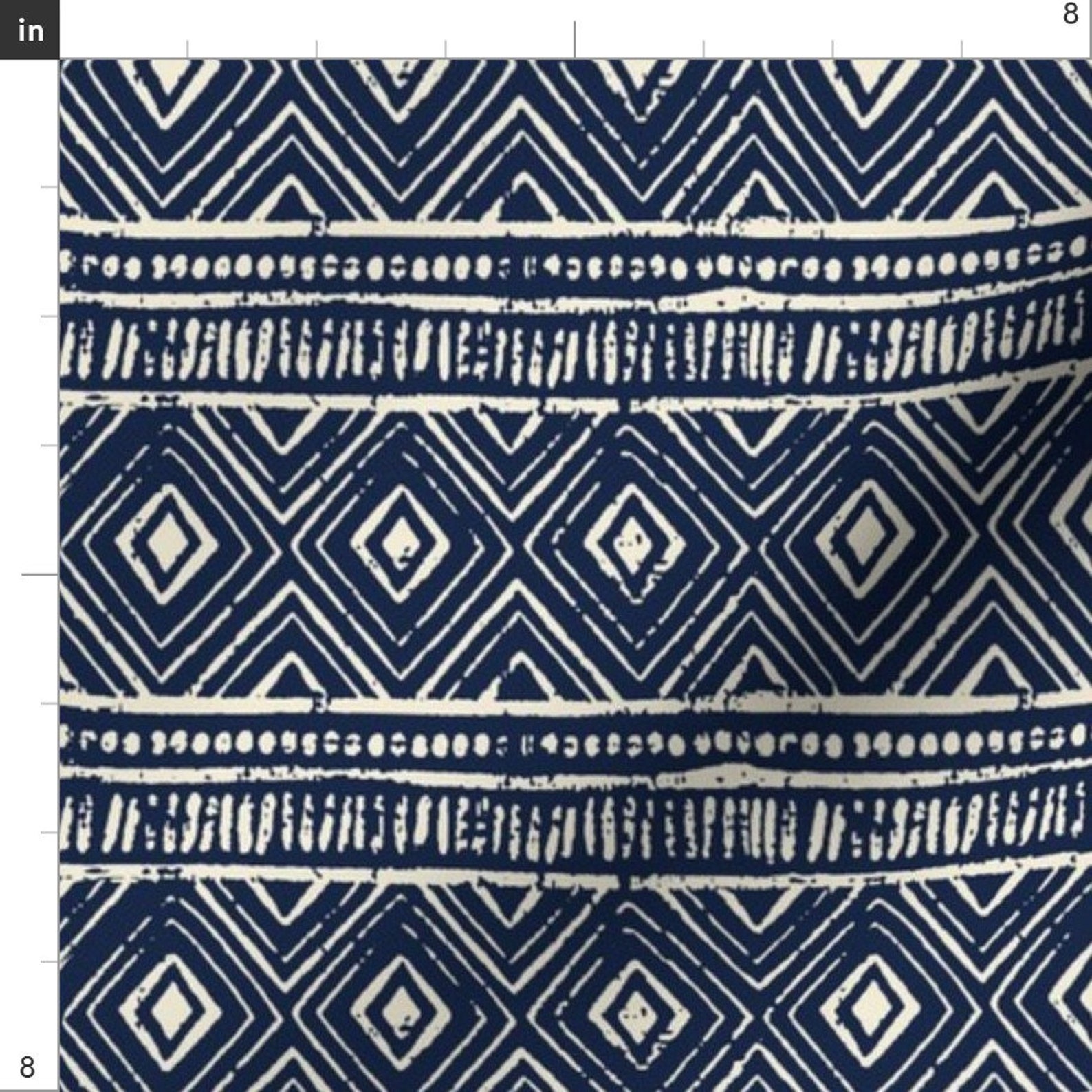 Mudcloth Fabric Mudcloth // Blue Eggshell // Extra Small by | Etsy