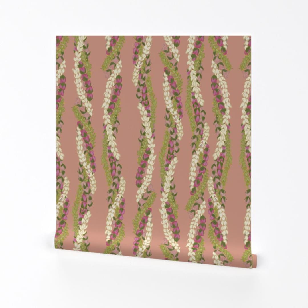 Tropical Floral Lei Removable Peel and Stick Wallpaper - Hawaiian ...