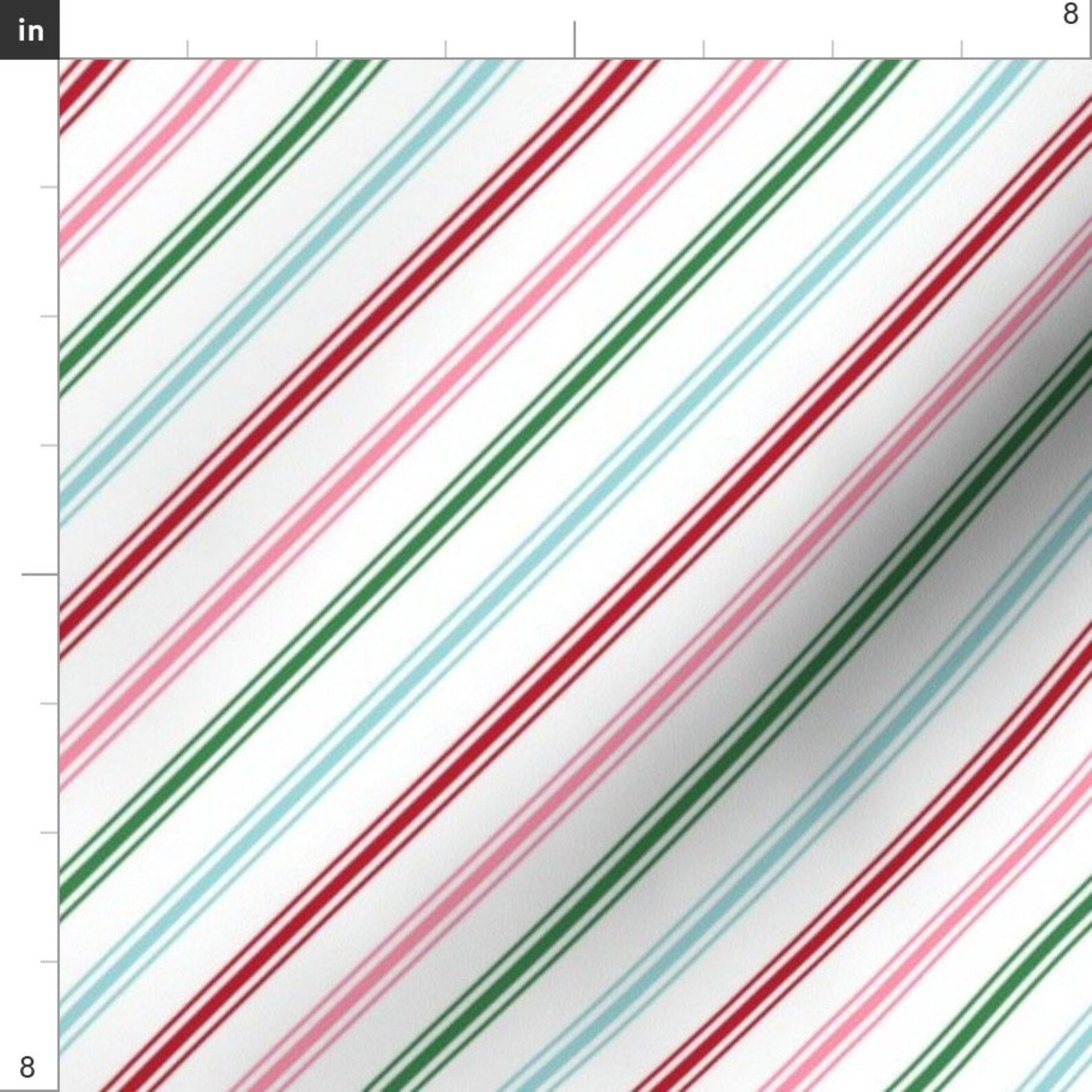 Holiday Stripe Fabric Christmas Candy Cane Stripes by - Etsy
