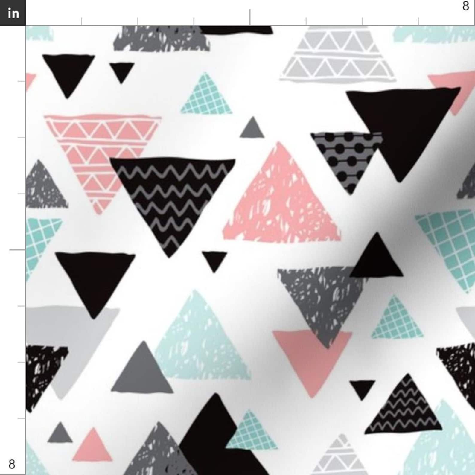 Triangles Fabric - Geometric Triangle by Littlesmilemakers - Mod Pink ...