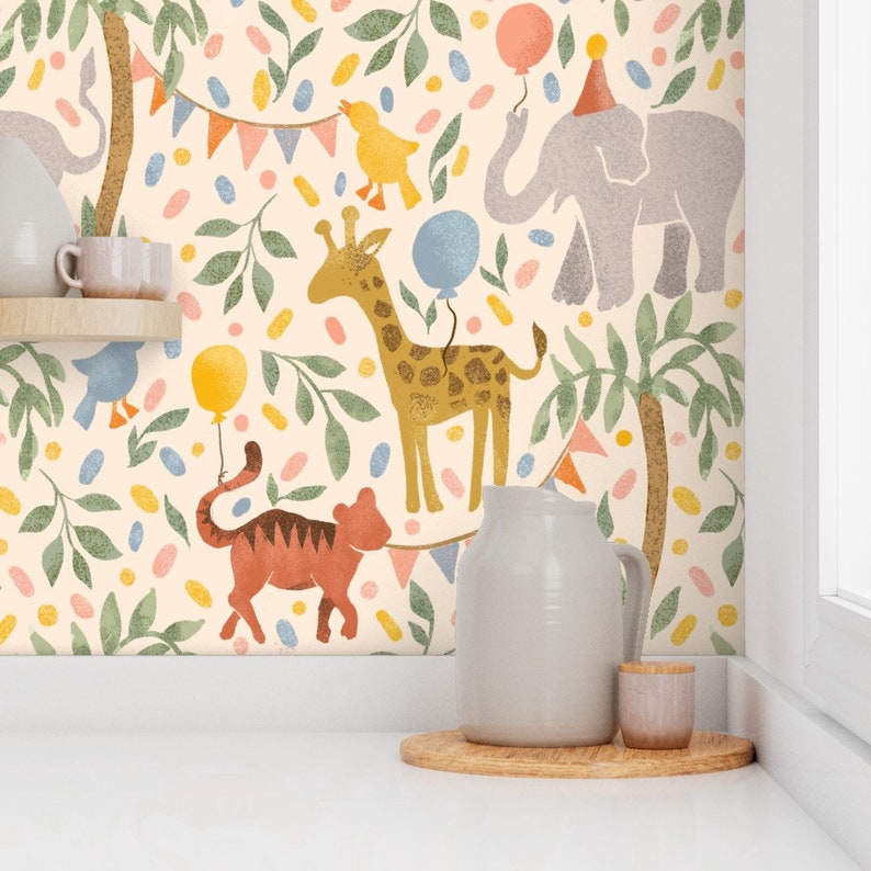 Zoo Party Wallpaper - Elephants Birthday by India_parkhurst ...
