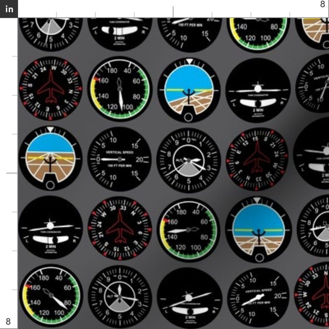 Gray Aviation Fabric Flight Deck by Robyriker Aviation - Etsy