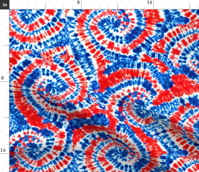 Red White and Blue Tie Dye Fabric Independence Day Pattern - Etsy