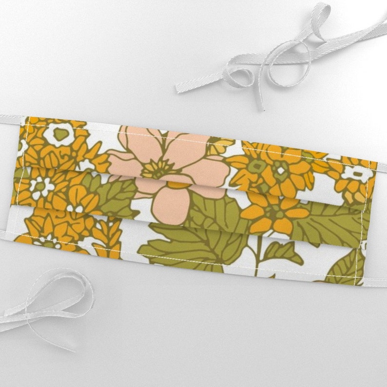 Retro Floral Fabric Vintage Muted Floral by Samswhurld - Etsy